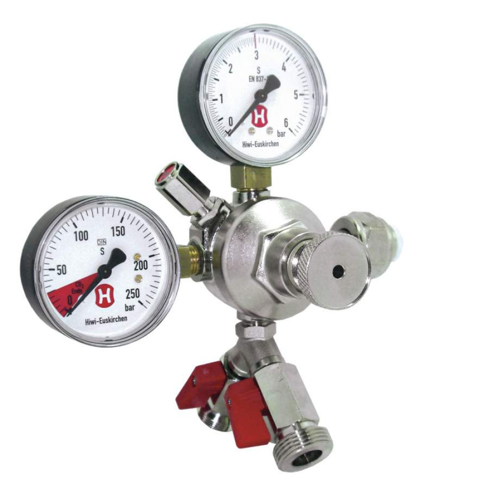 CO2-regulator 3 bar with 2 outputs